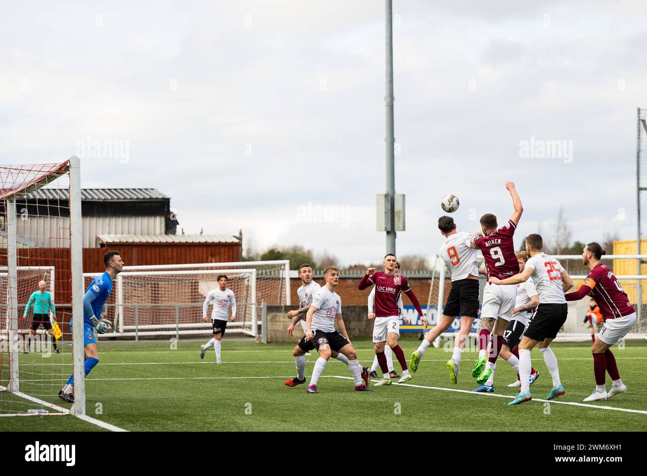 Stenhousemuir, Scotland. 24 February 2024. The number 9s Martin Rennie ...