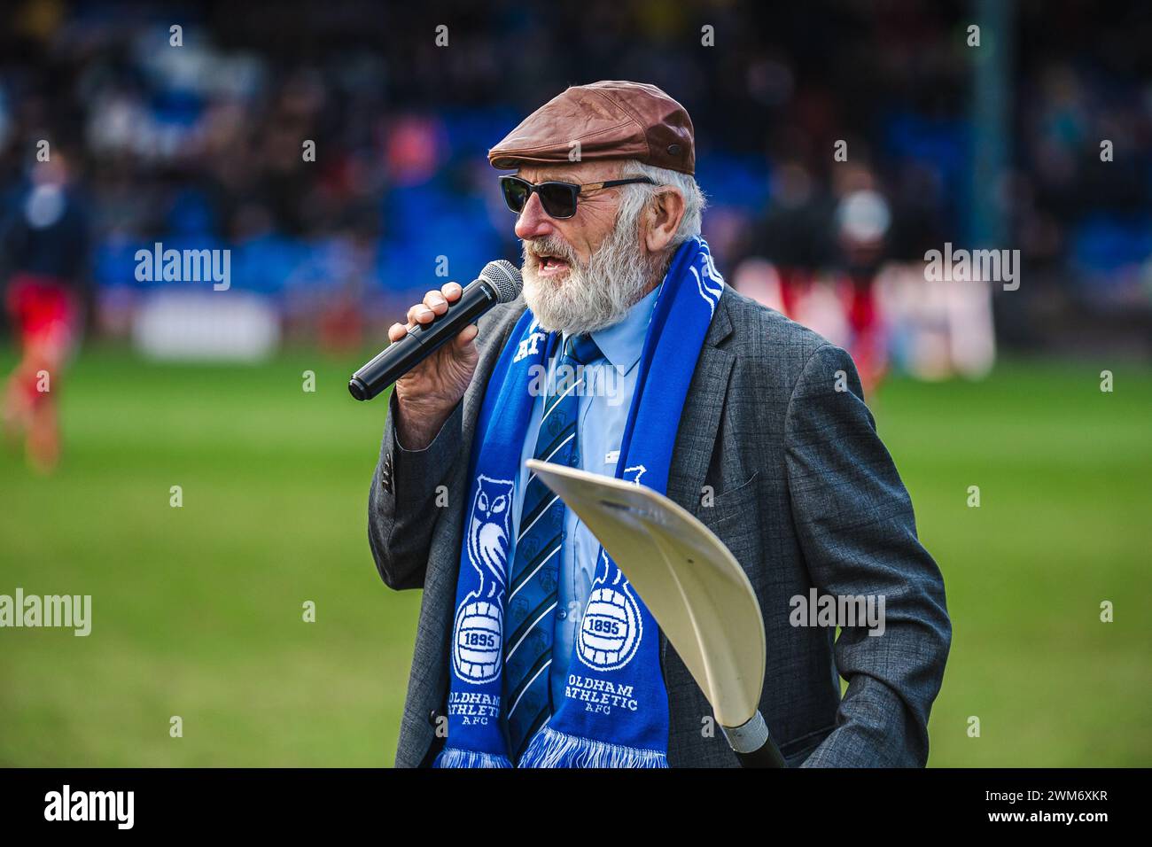 Oldham on Saturday 24th February 2024. Oldham Athletic Chairman Frank ...