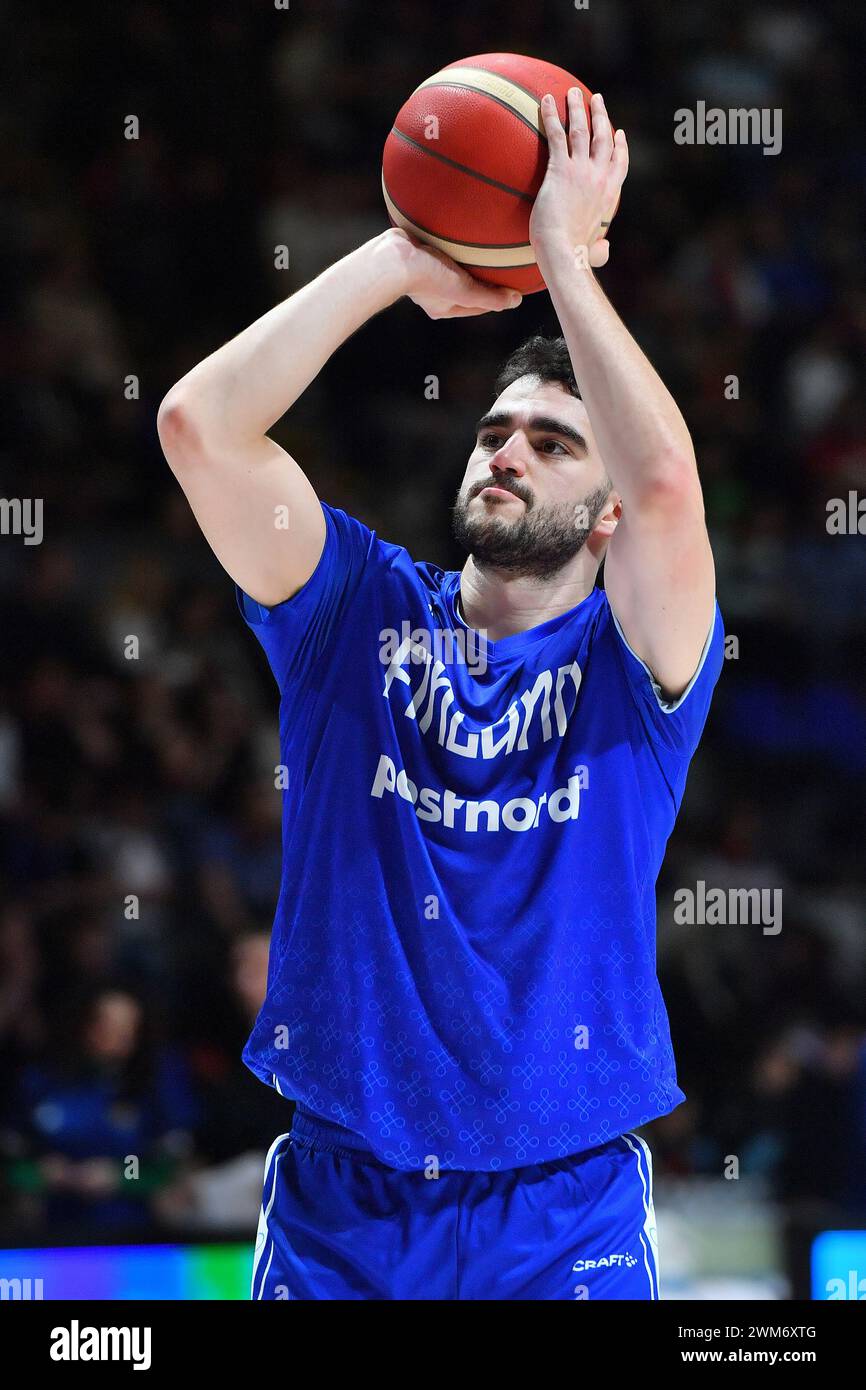 Belgrade, Serbia, 23 February, 2023. Edon Maxhuni of Finland warms up ...