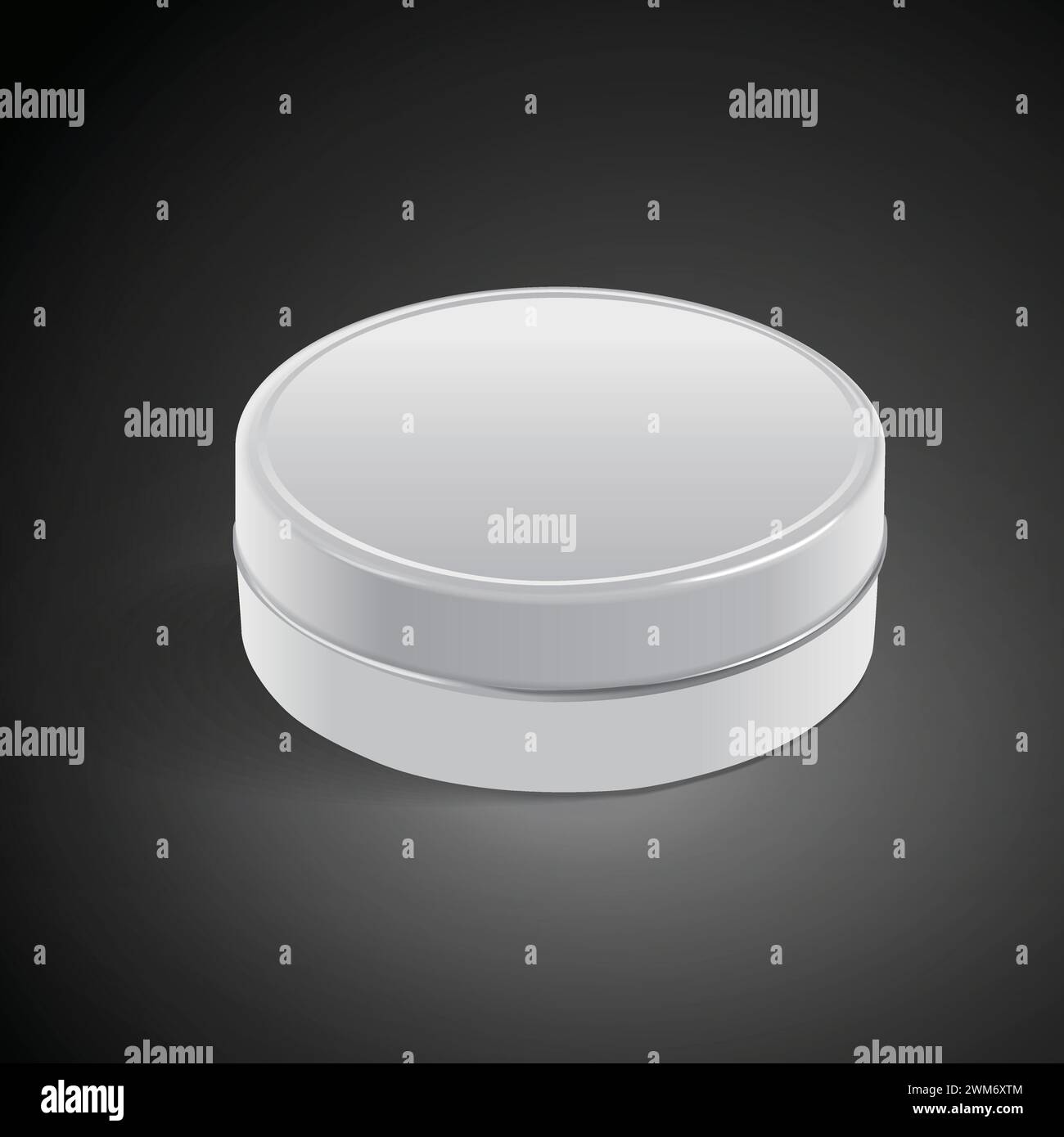 round metal box isolated on black background. 3D illustration Stock ...