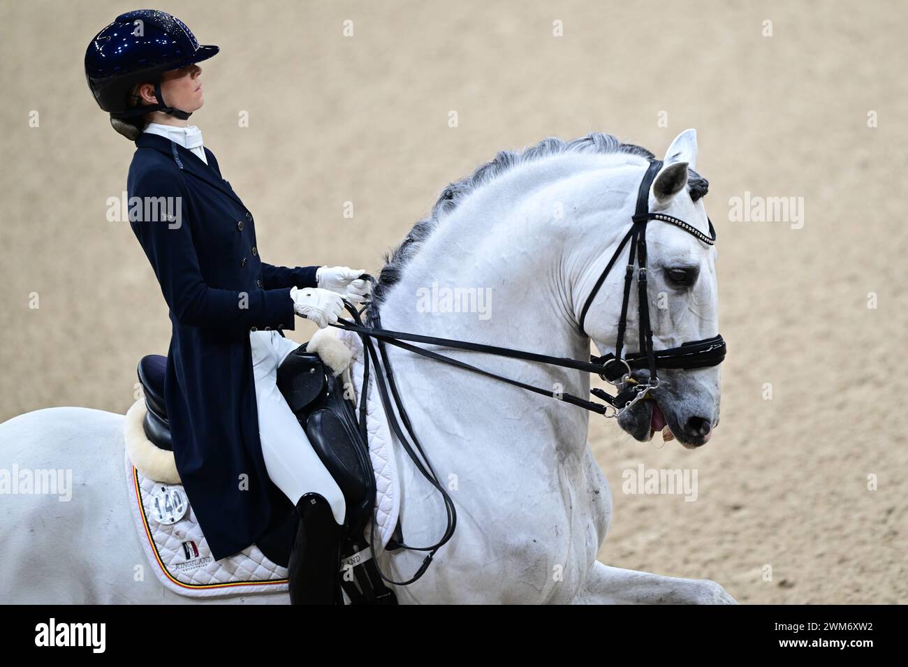 GOTHENBURG, SWEDEN 20240224Alexa Fairchild, Belgium, on the horse Mala ...