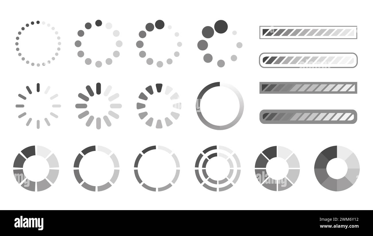 Loading Icon Set Buffer Loader Or Preloader Download Or Upload Collection Of Simple Web Load 5626