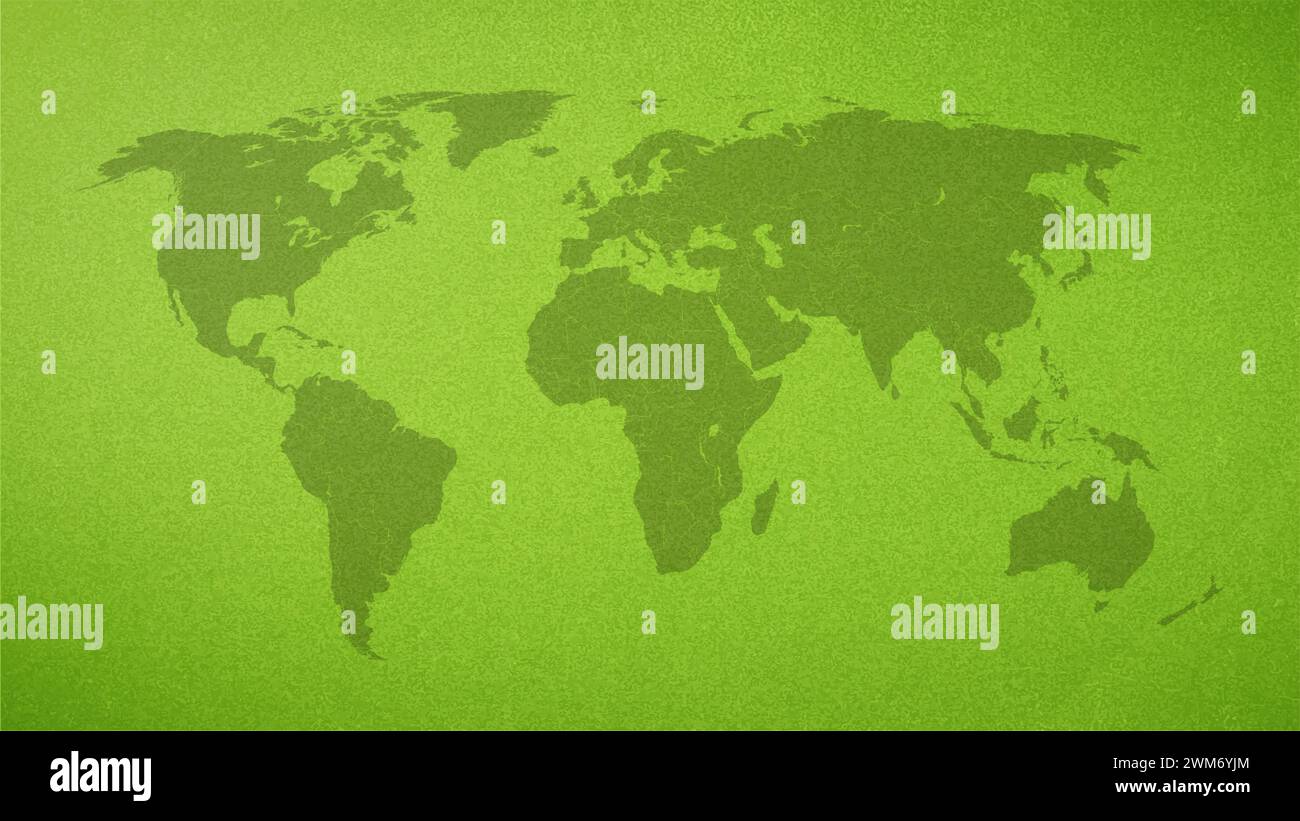 Detailed world map on green textured background. Vector earth atlas for ...