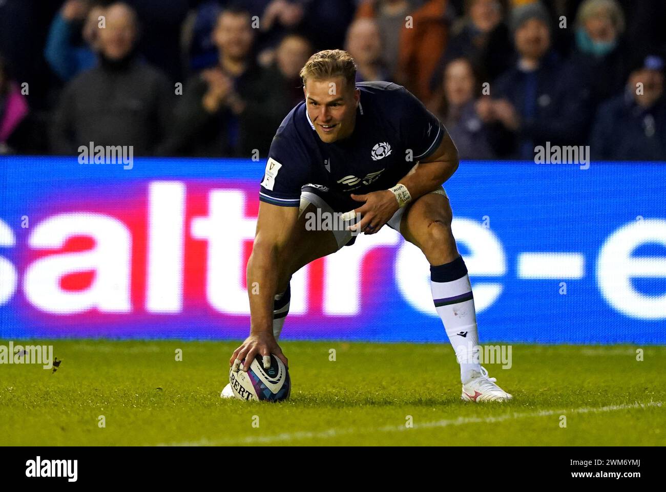 Scotland's Duhan van der Merwe scores his side's third try of the game ...