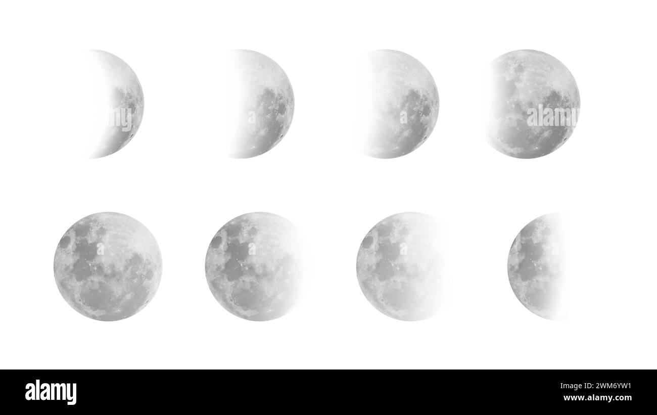 Phases moon month Cut Out Stock Images & Pictures - Alamy