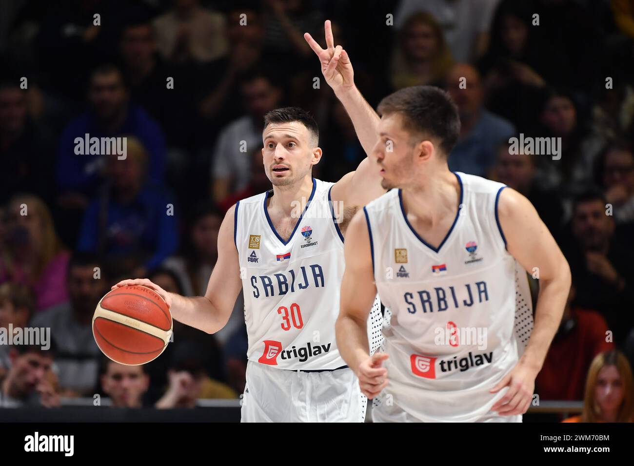 Belgrade, Serbia, 23 February, 2023. Aleksa Avramovic of Serbia ...