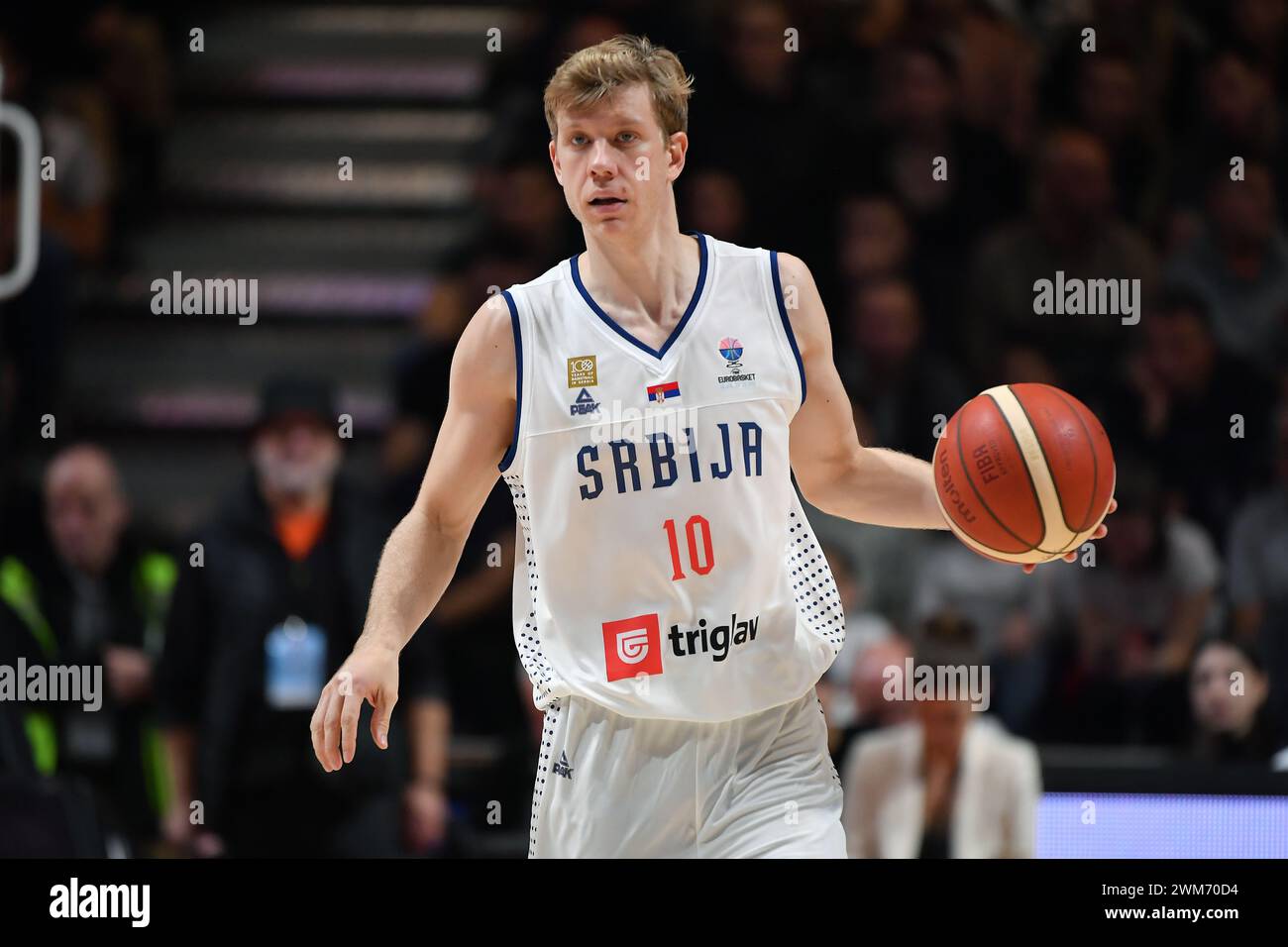 Belgrade, Serbia, 23 February, 2023. Ognjen Jaramaz of Serbia in action ...