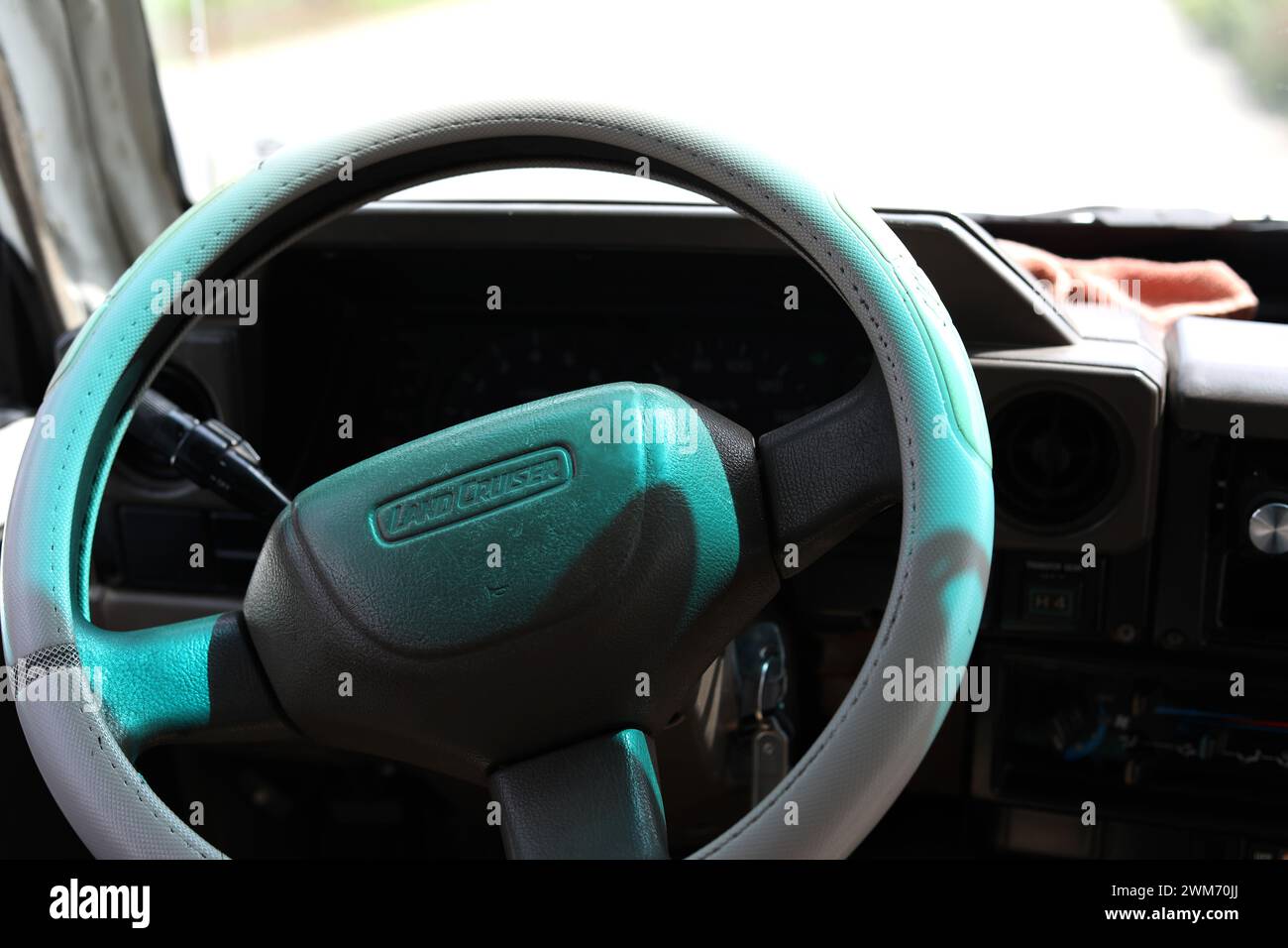 General views of an old Toyota Land Cruiser 4x4 car in Freetown, Sierra ...