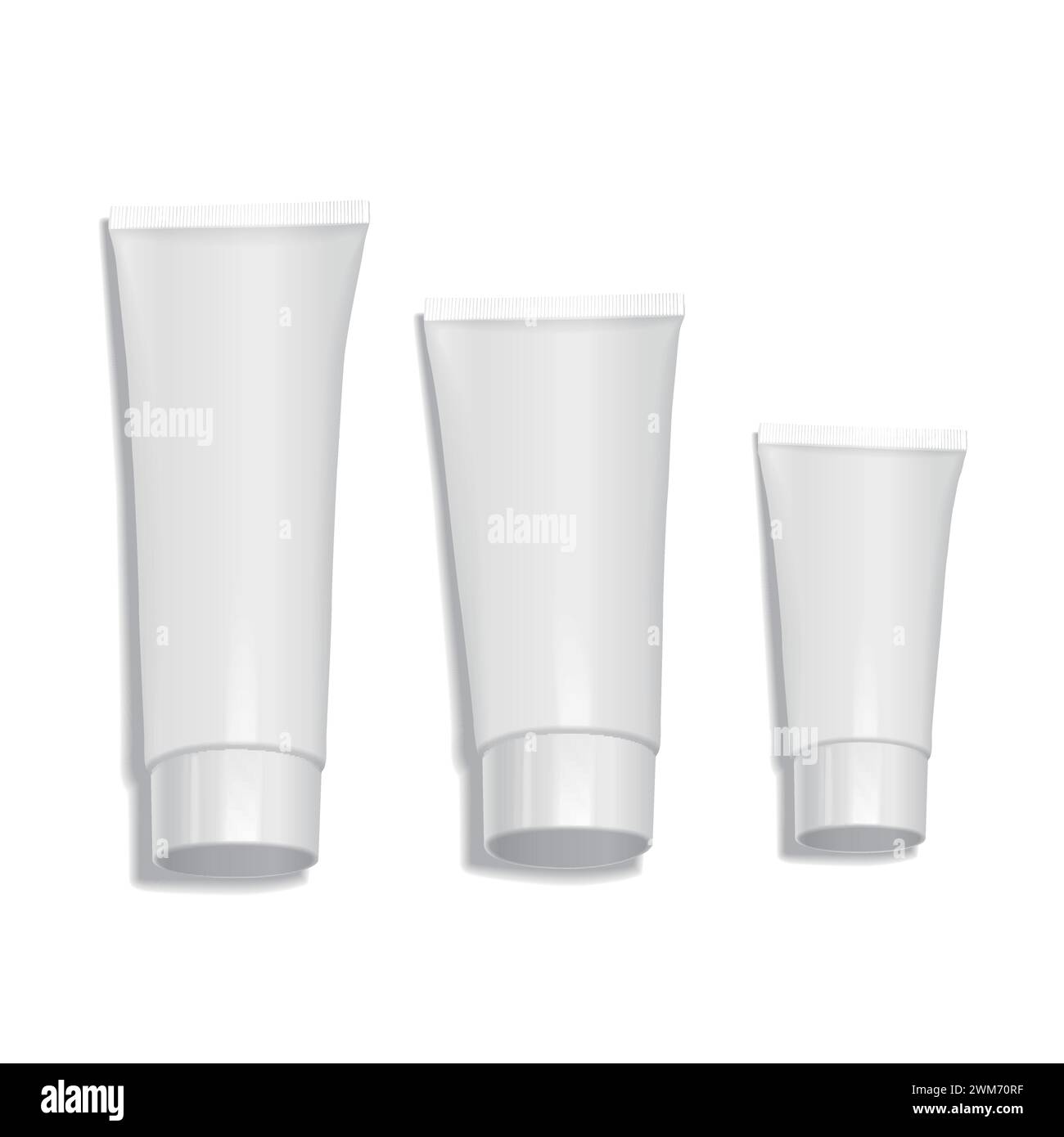 blank tubes set with a wide cap isolated on white background Stock ...