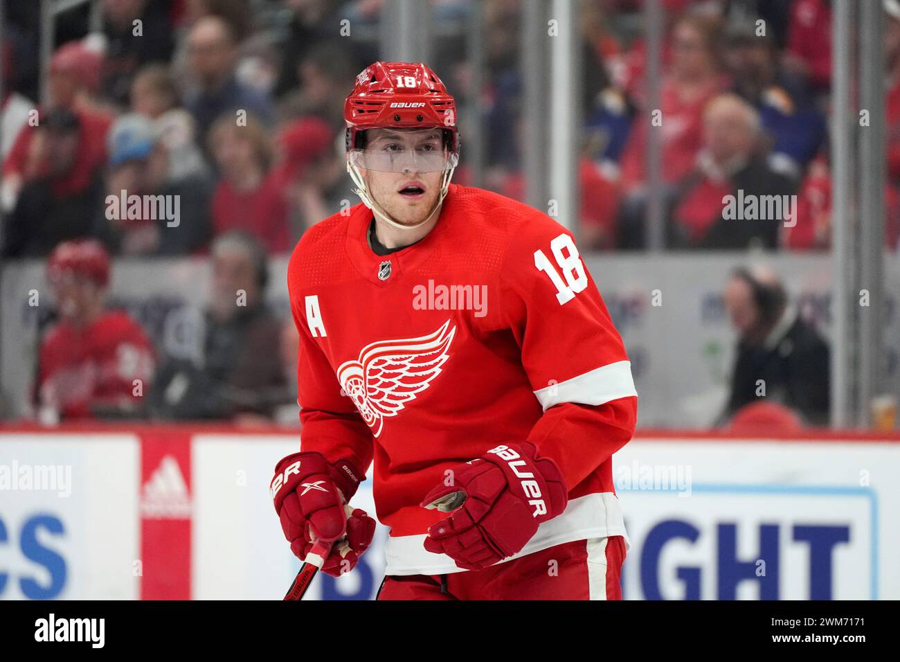 Detroit Red Wings center Andrew Copp (18) plays against the St. Louis ...
