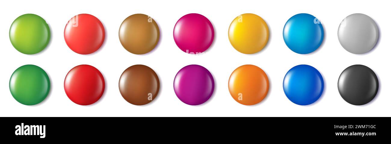 Badge souvenir mockup set realistic hi-res stock photography and images - Alamy