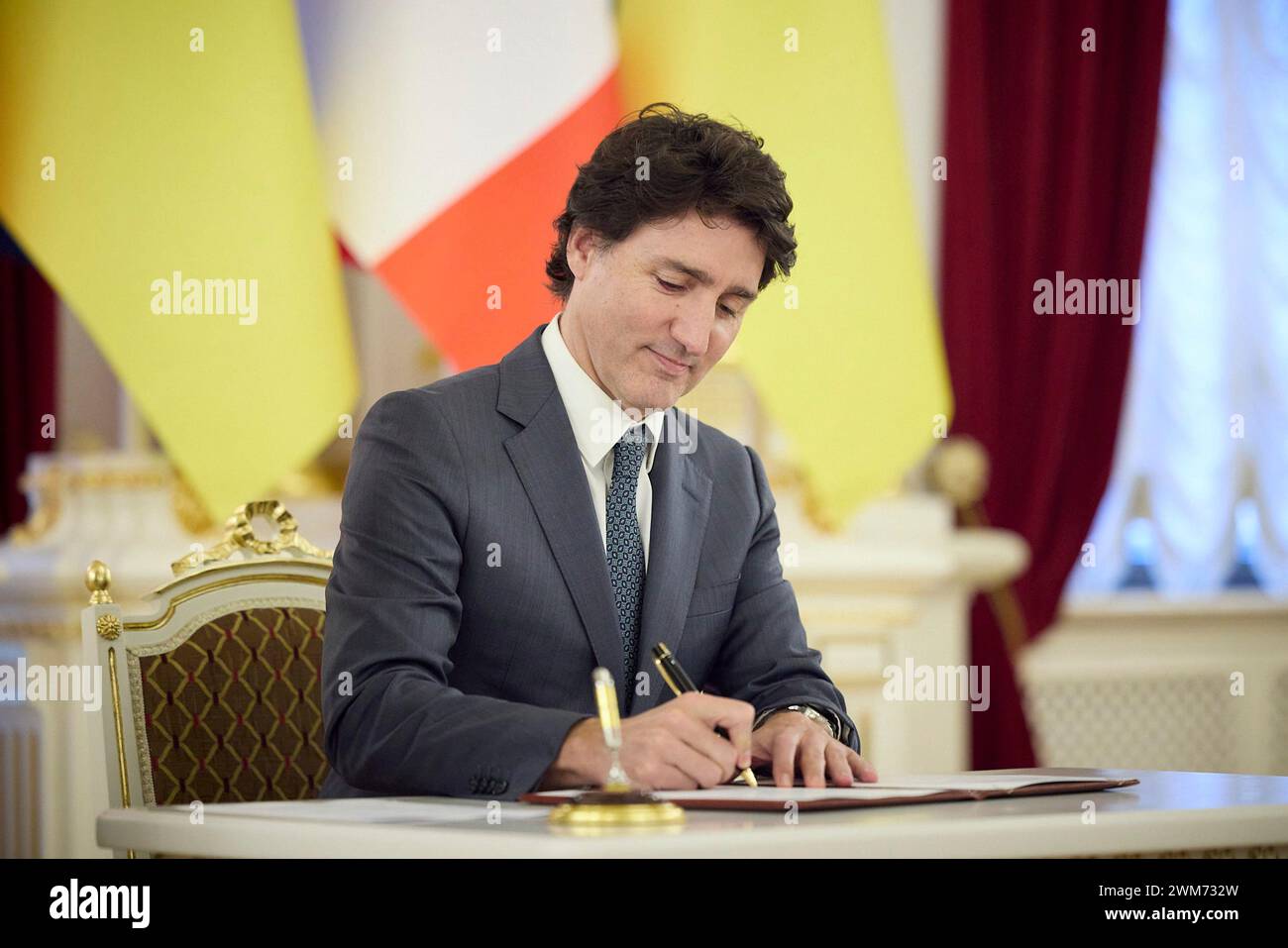 Kiev, Ukraine. 24th Feb, 2024. Canadian Prime Minister Justin Trudeau ...