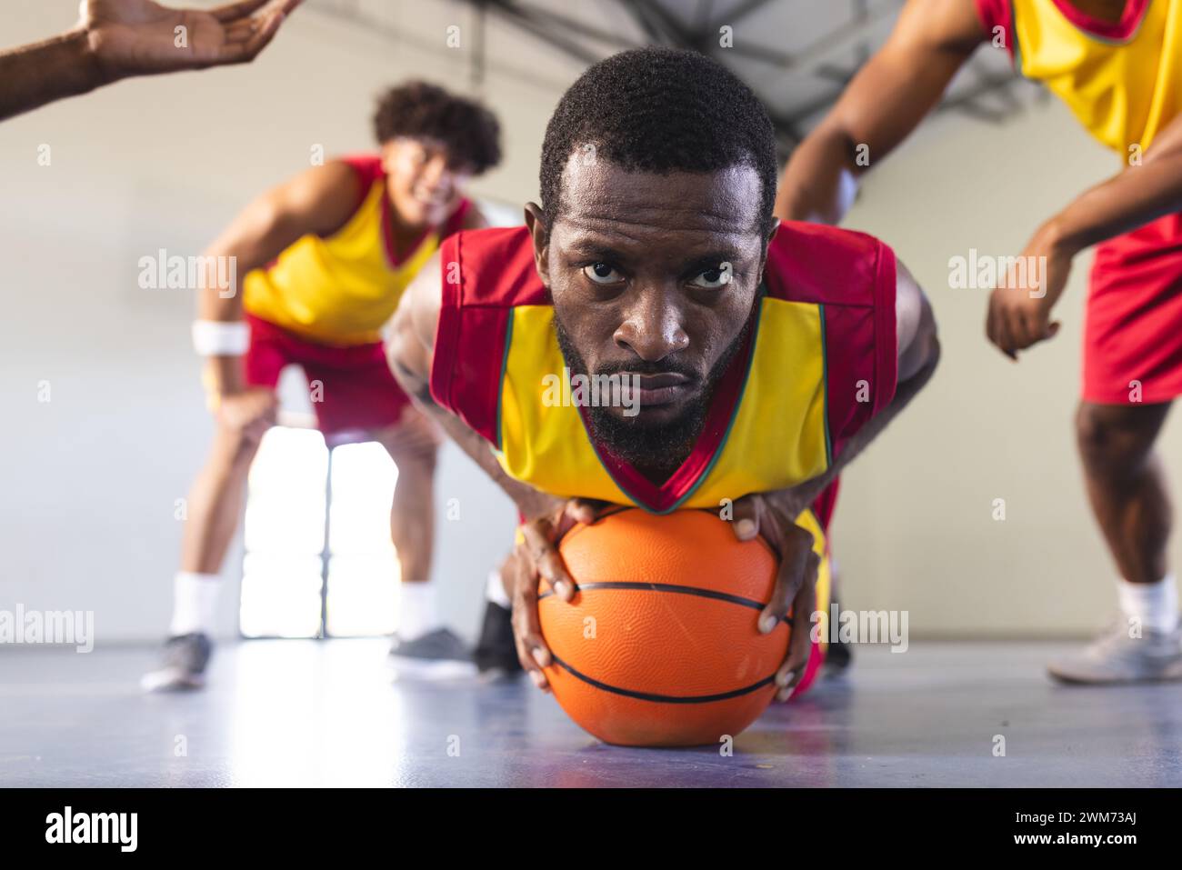 Action ball court game jumping hi-res stock photography and images - Alamy