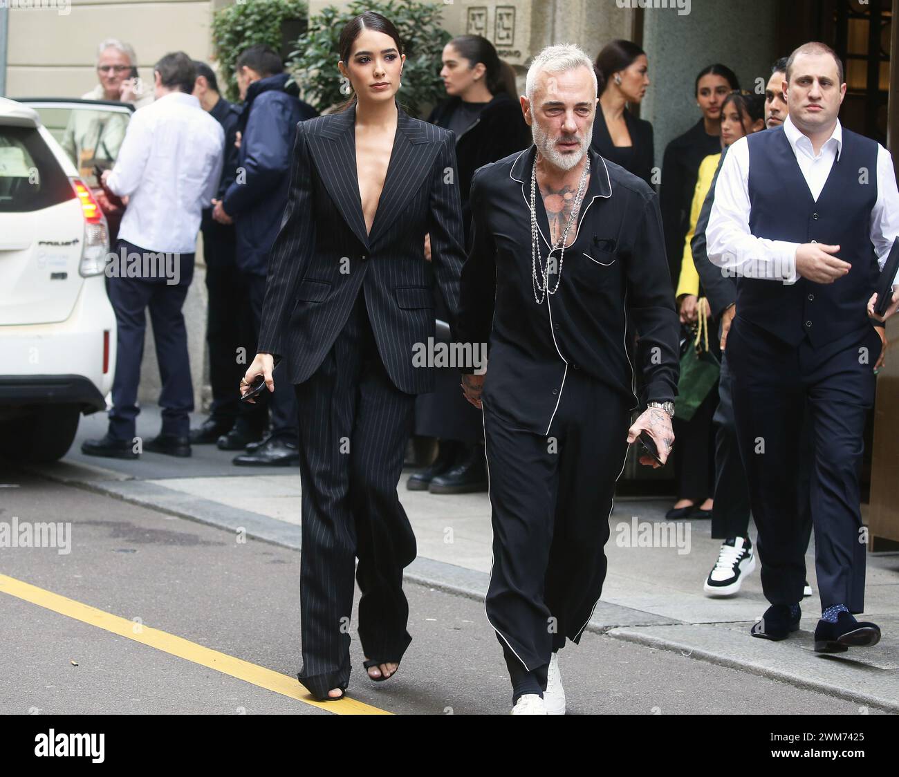 Gianluca Vacchi accompanies his wife Sharon Fonseca to an event linked ...