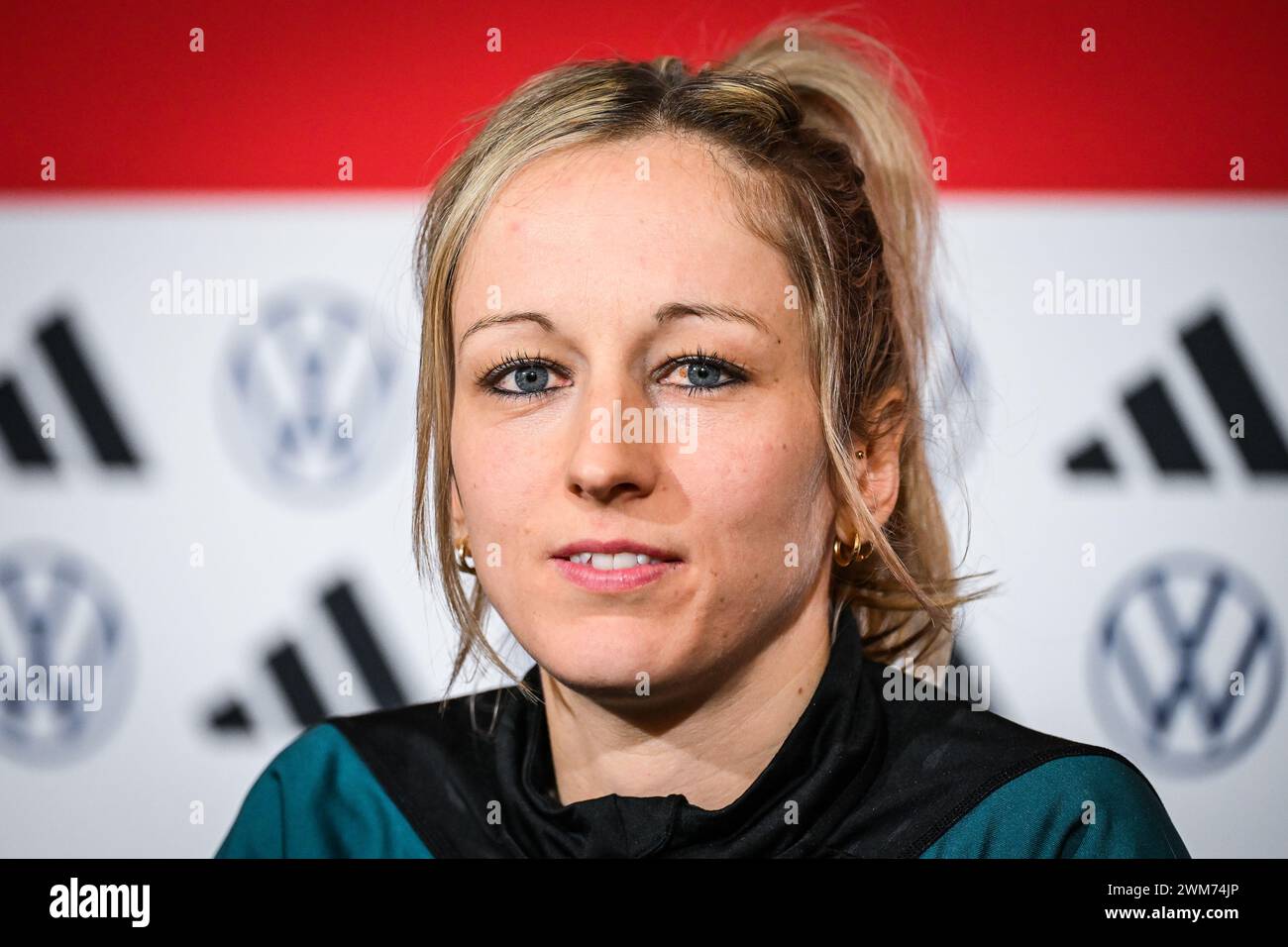 Kathy HENDRICH of Germany during the press conference on February 22 ...