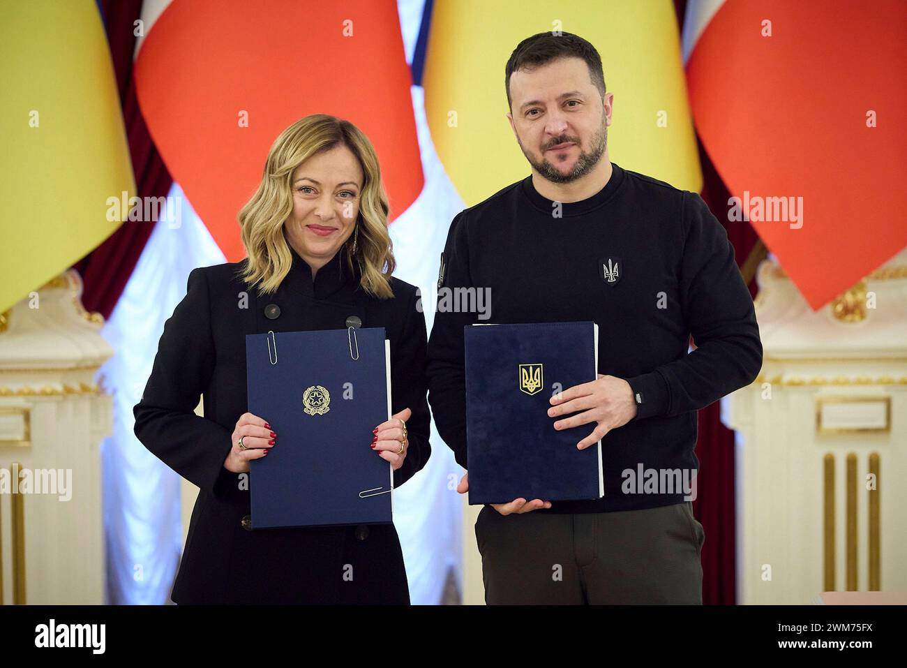 Kiev, Ukraine. 24th Feb, 2024. Italian Prime Minister Giorgia Meloni ...