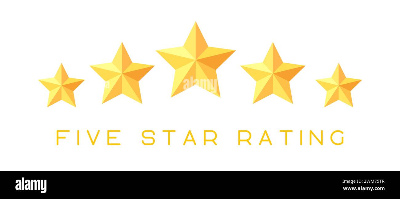 Five star rating logo. Customer rating review flat icon for apps and ...