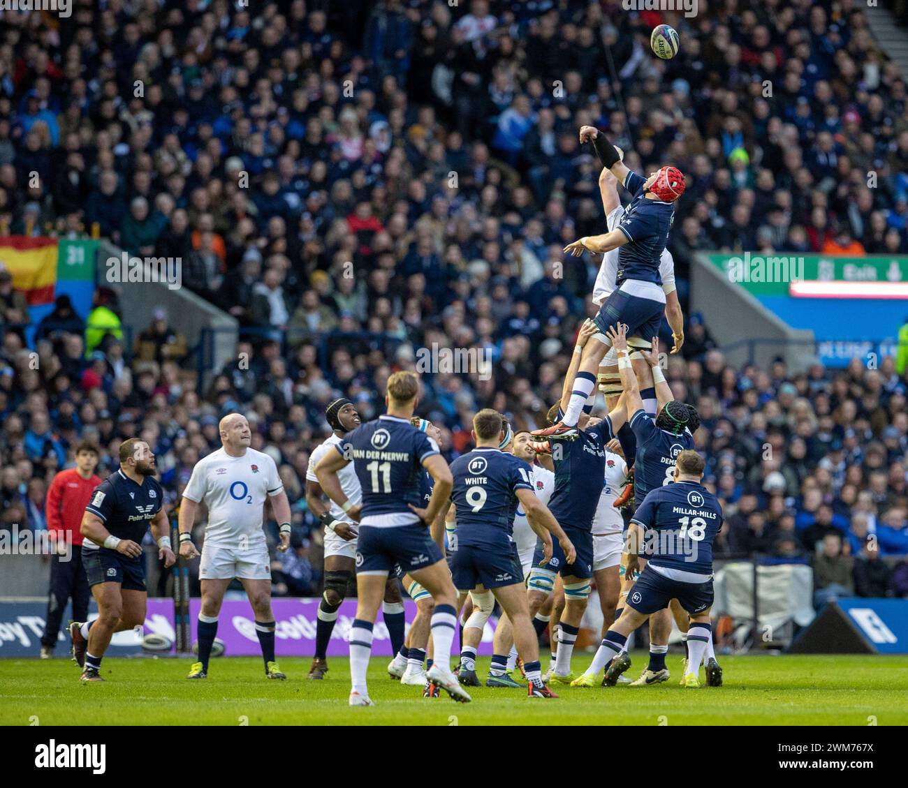 Edinburgh, UK. 24th February 2024; Murrayfield Stadium, Edinburgh ...