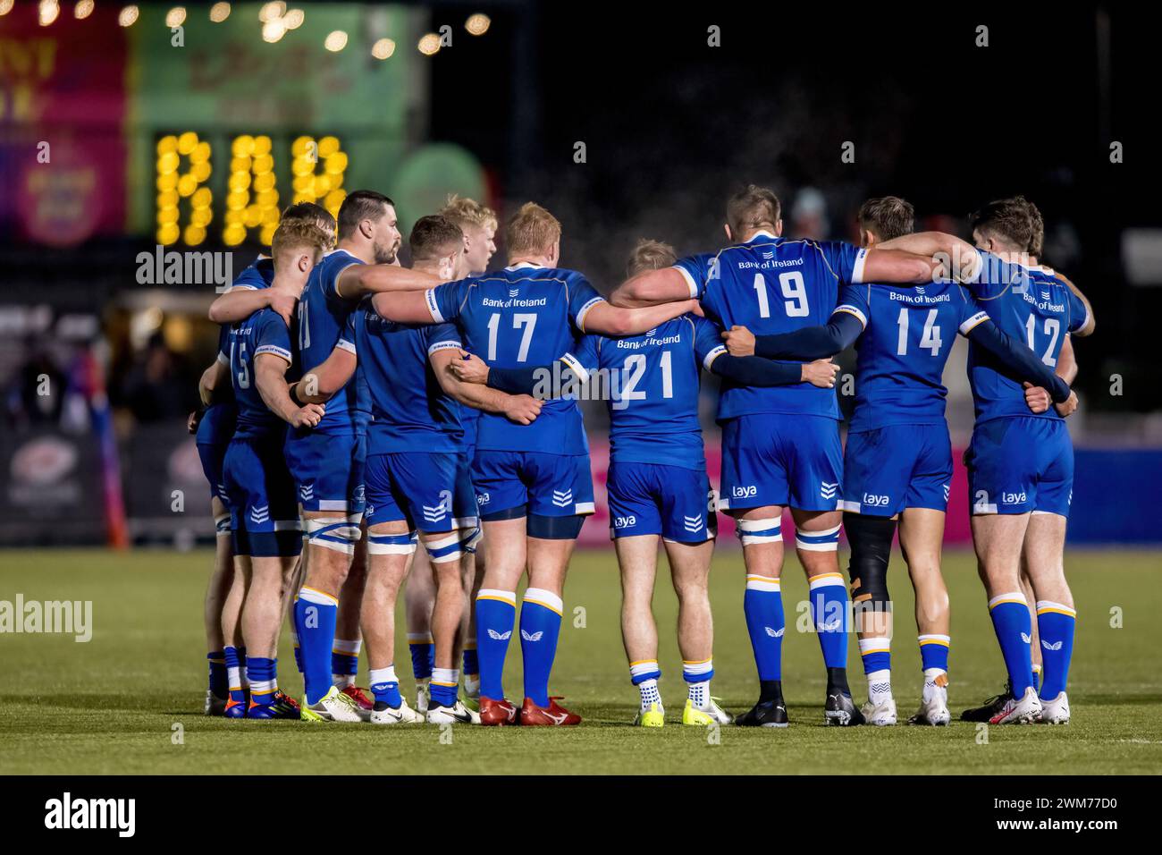 London, UK. 23rd Feb, 2024. Leinster Rugby gather in the centre as they ...