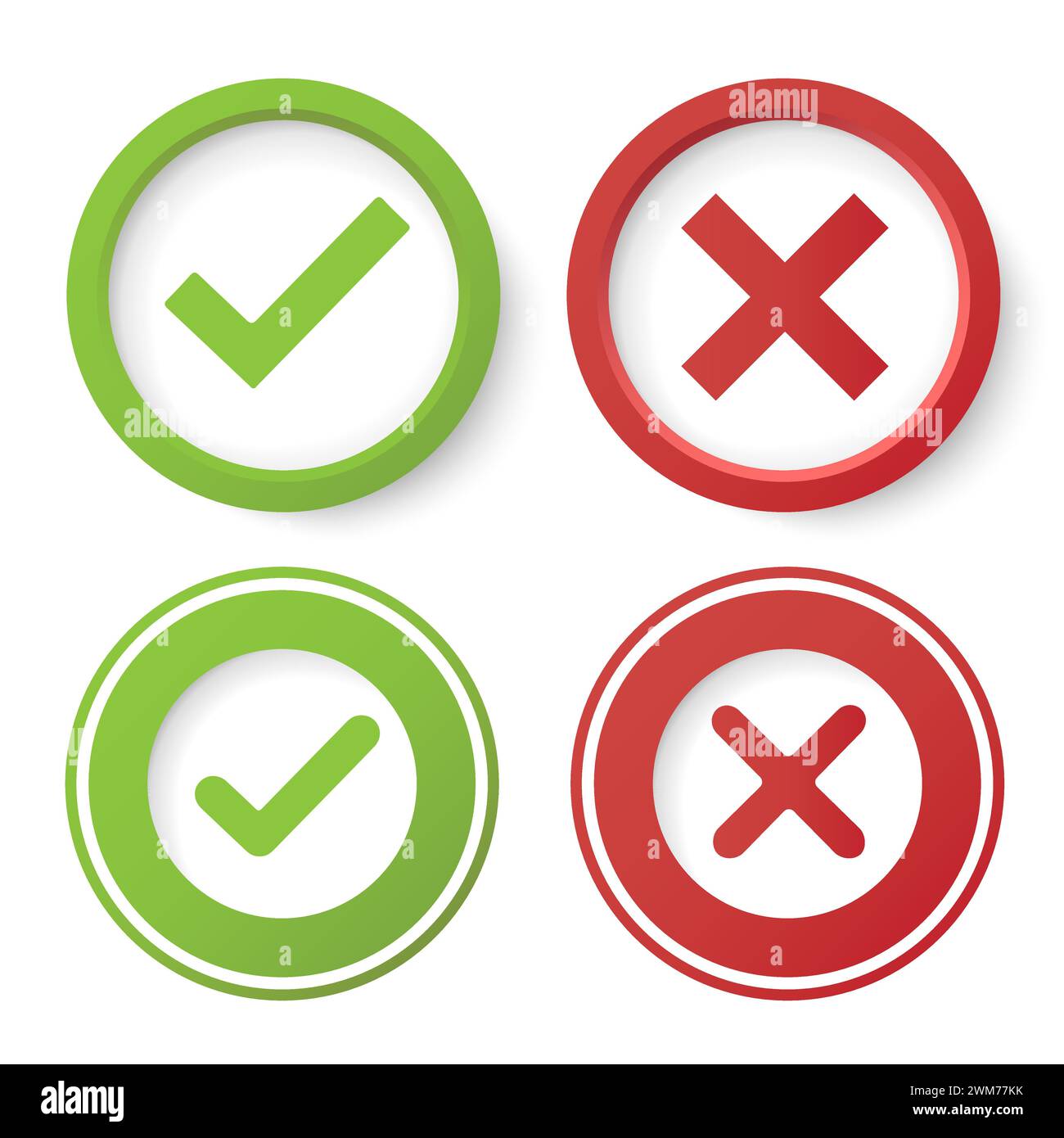 Tick cross sticker Stock Vector Images - Alamy