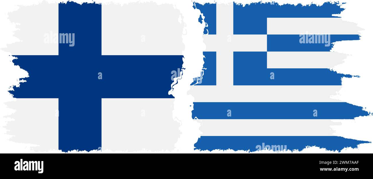 Greece and Finland grunge flags connection, vector Stock Vector Image ...