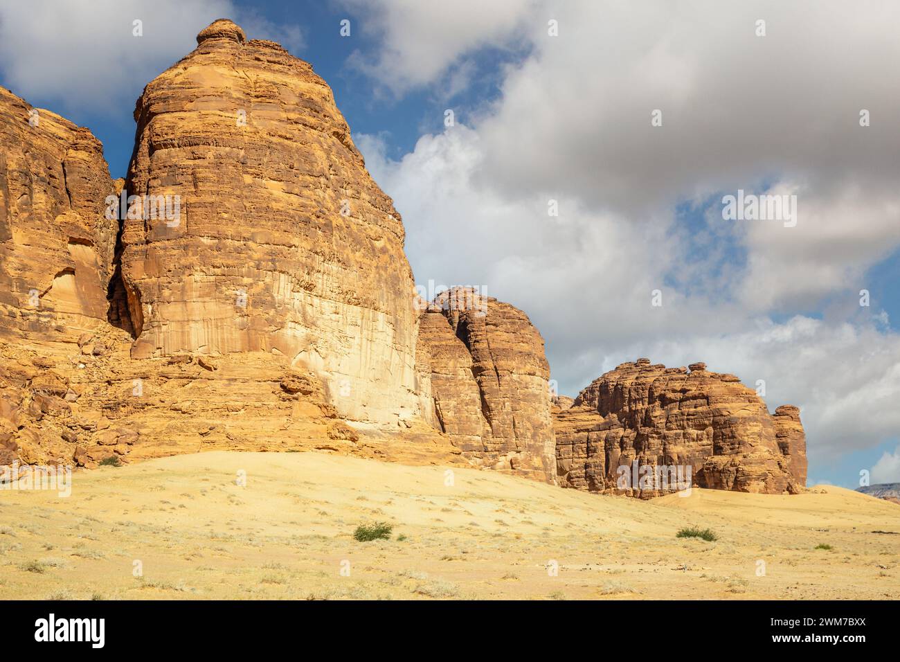 Desert erosion formations near Jabal Ikmah, Al Ula, Saudi Arabia Stock ...
