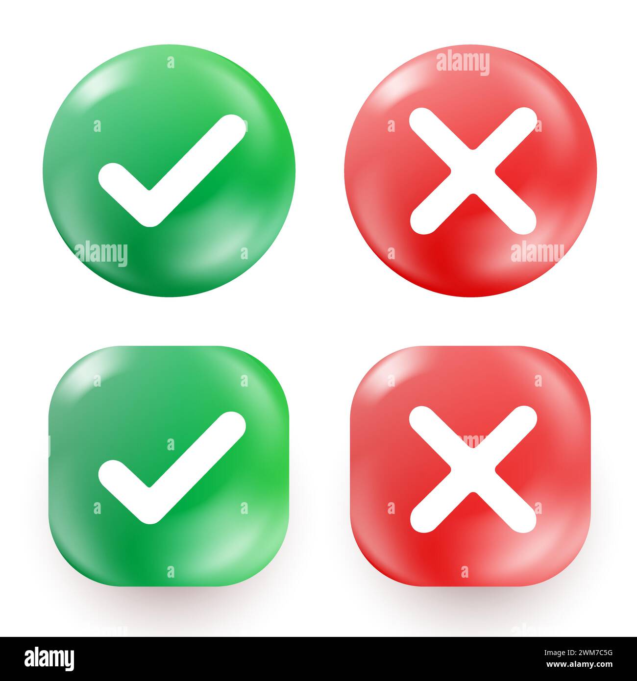 Set red green tick cross Stock Vector Images - Alamy