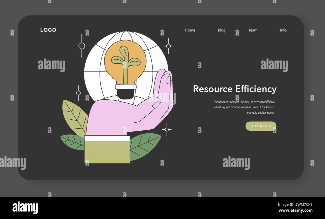 Resource Efficiency graphic. A hand cradling a tree bulb, representing ...