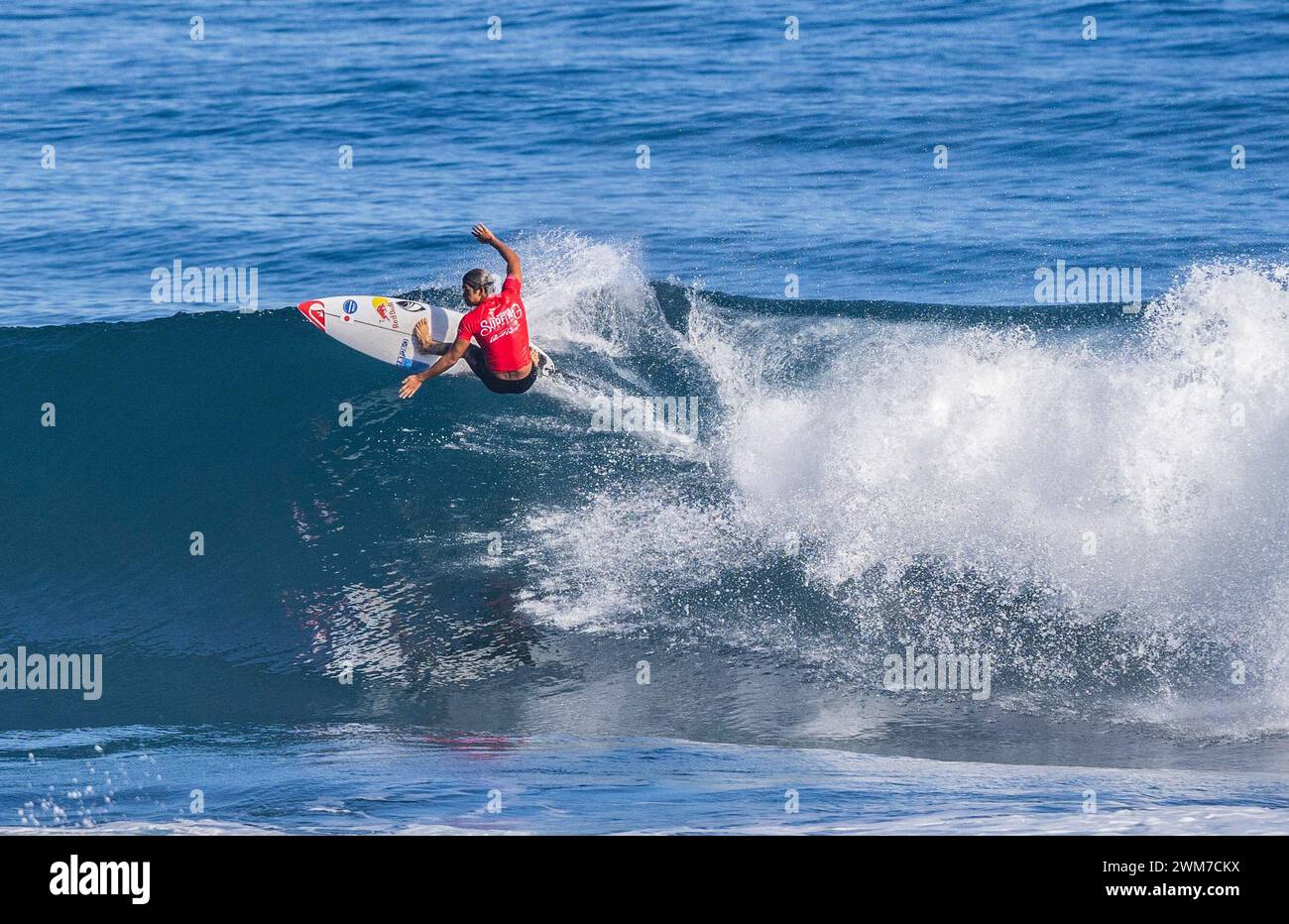 Kanoa Igarashi, of Japan, competes during the ISA World Surfing Games ...