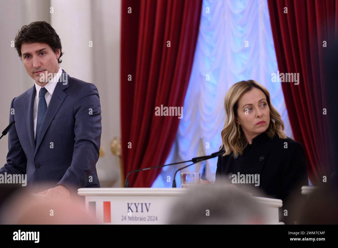 Kiev, Ukraine. 24th Feb, 2024. Canadian Prime Minister Justin Trudeau ...