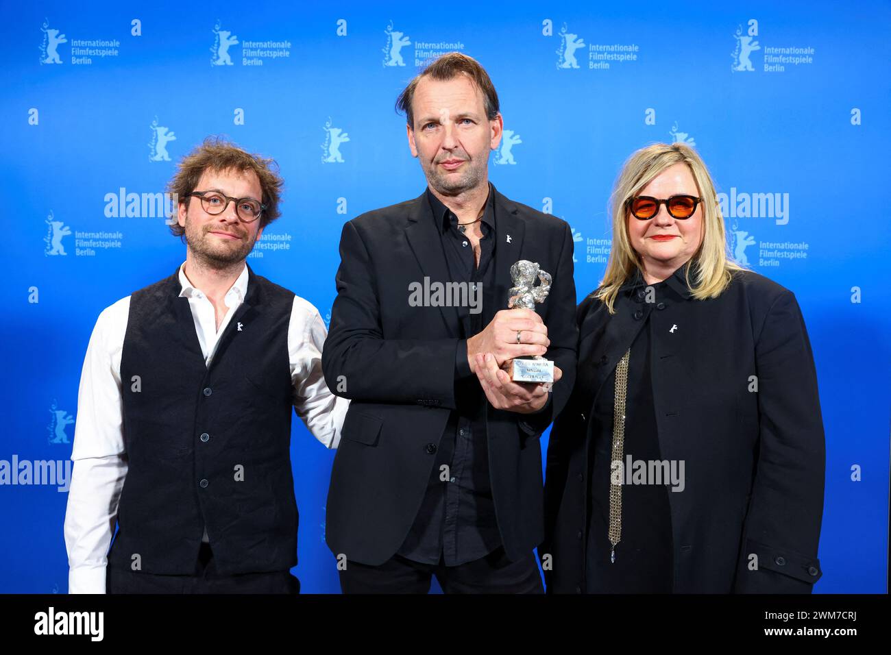 Berlin, Germany. 24th Feb, 2024. Martin Gschlacht (M), next to Veronika ...
