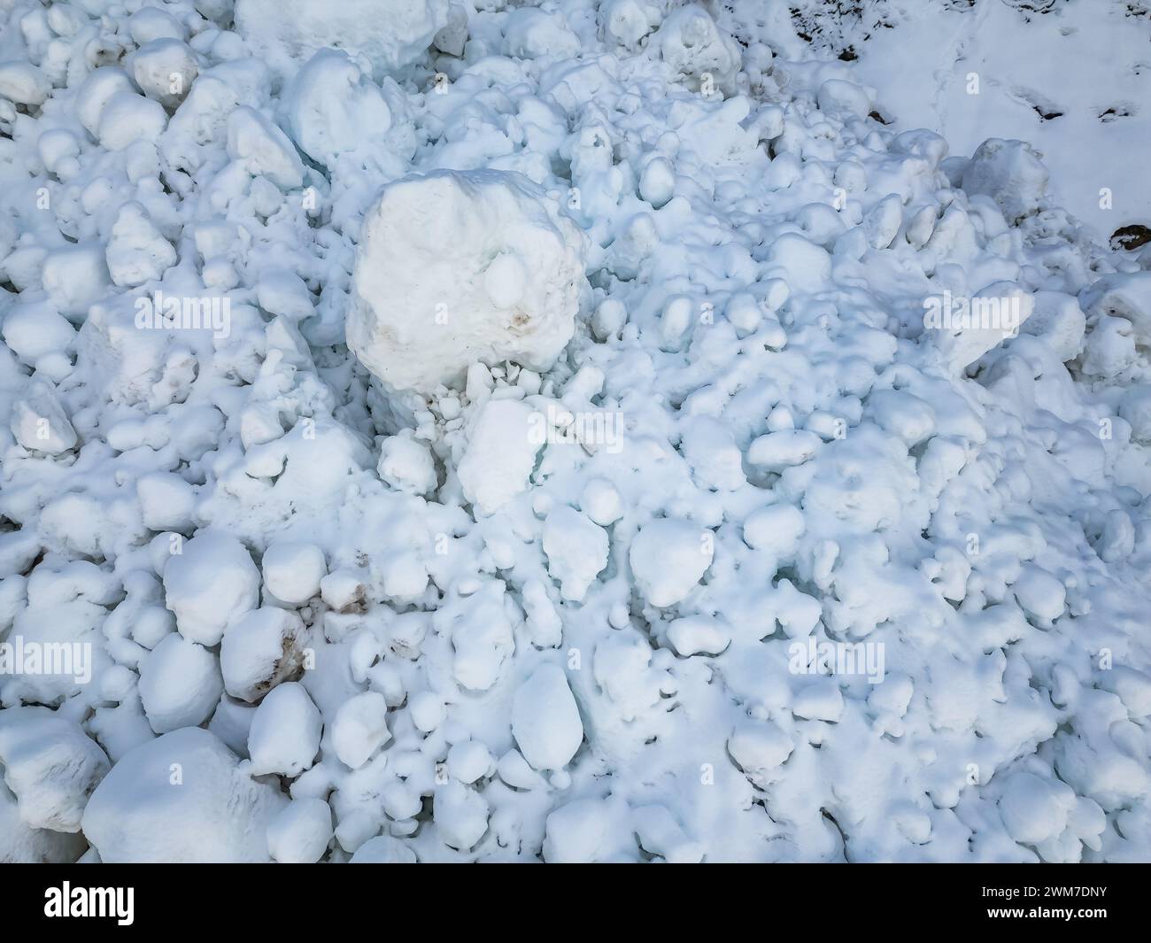 Rocks and Snow in Avalanche debris Stock Photo - Alamy