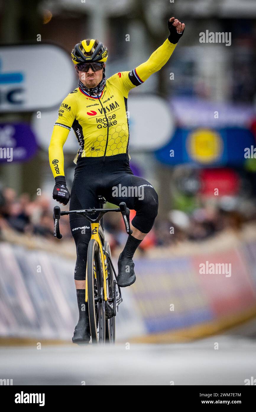 Ninove, Belgium. 24th Feb, 2024. Slovenian Jan Tratnik of Team Visma ...