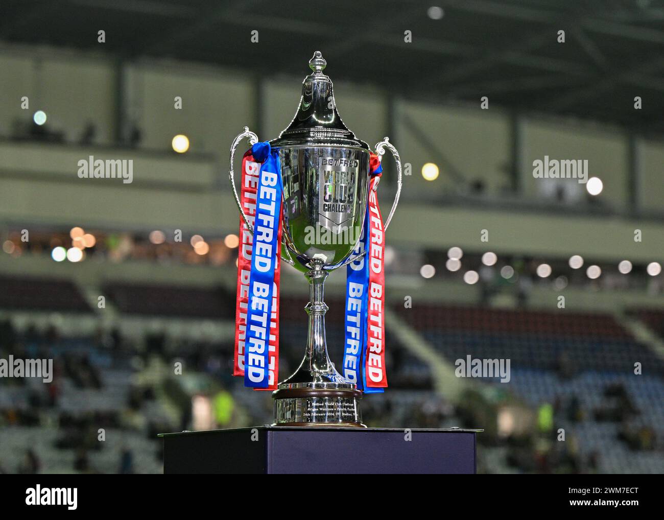 World Club Challenge Trophy Ahead Of The Match During The 2024 World Club Challenge Match Wigan