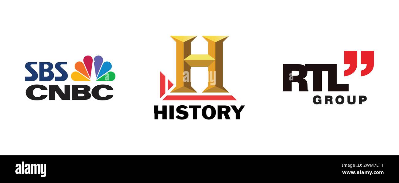 SBS CNBC CI, HISTORY, RTL GROUP. editorial vector illustration Stock ...