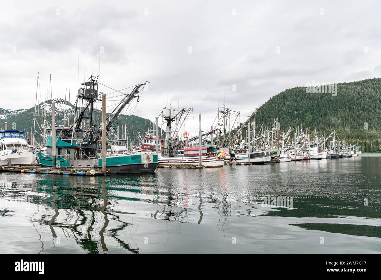 Commercial fishing Boats in the Marina, Petersburg, Alaska Stock Photo ...