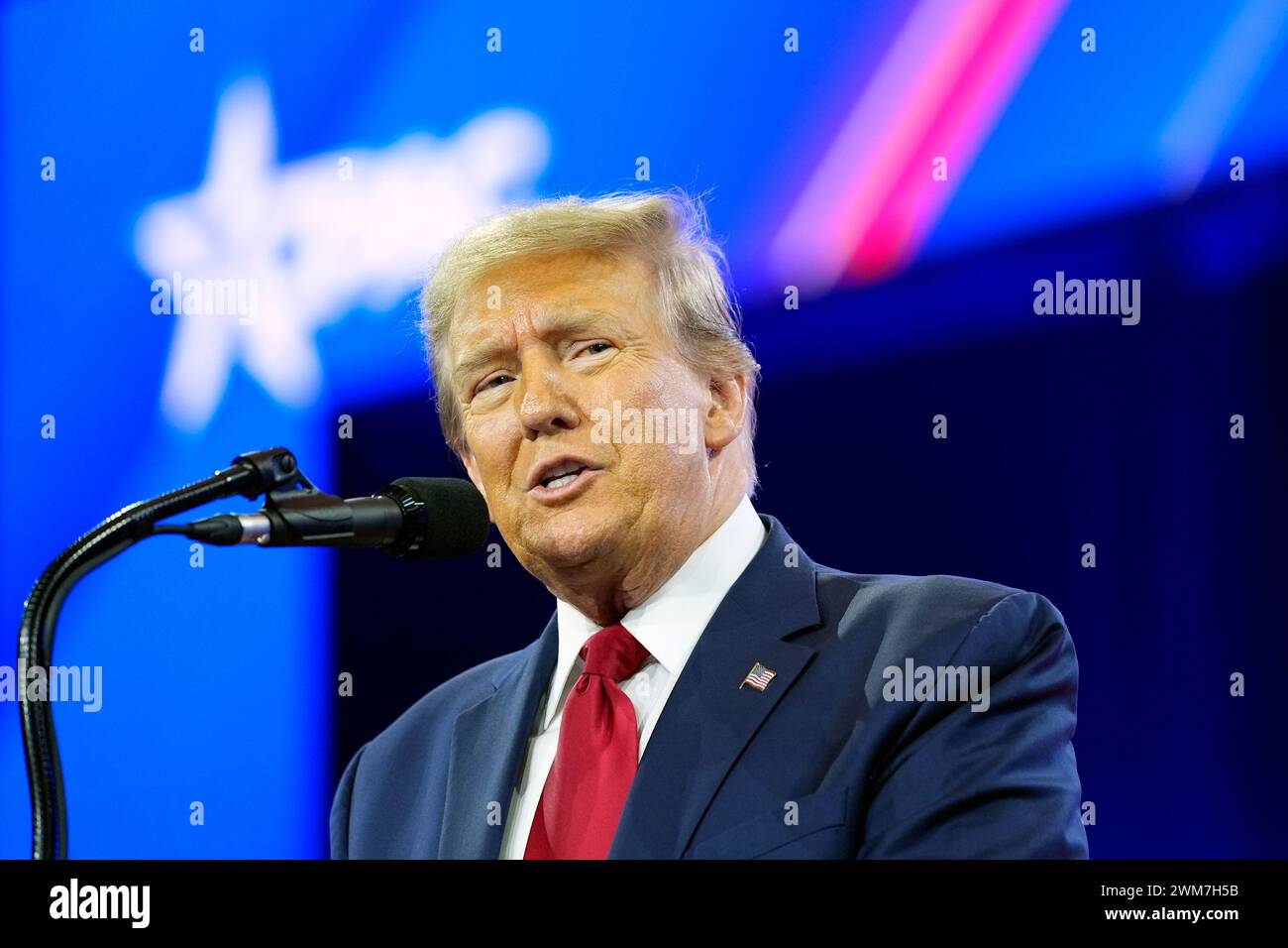 Republican presidential candidate former President Donald Trump speaks ...