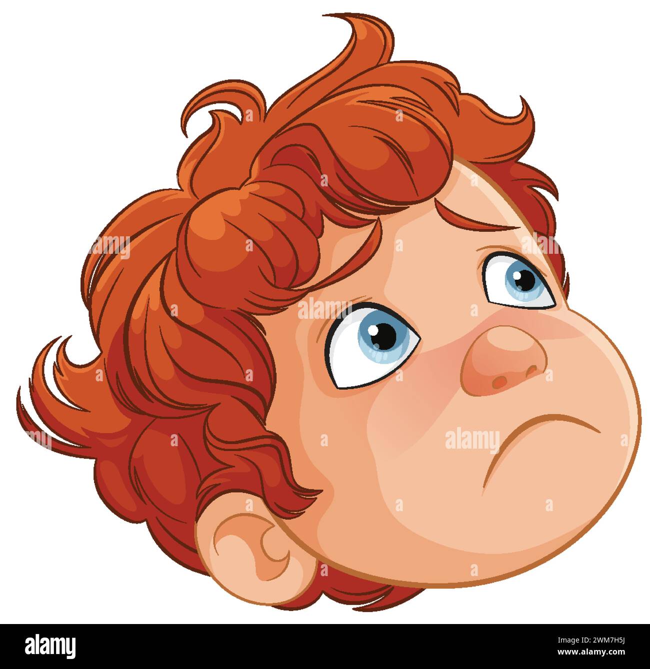 Vector graphic of a young boy with a puzzled expression Stock Vector ...