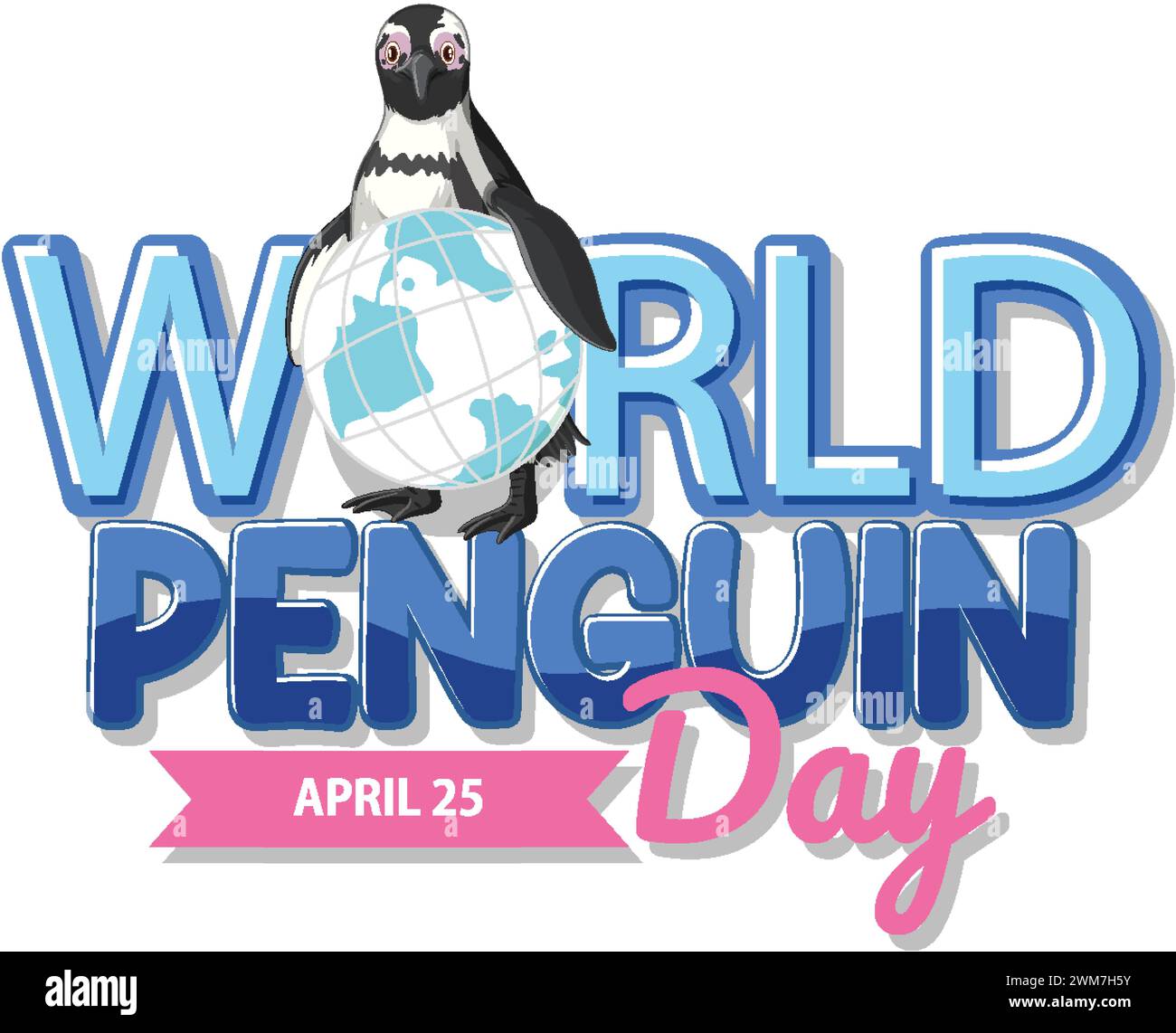 Colorful vector graphic for World Penguin Day, April 25 Stock Vector ...