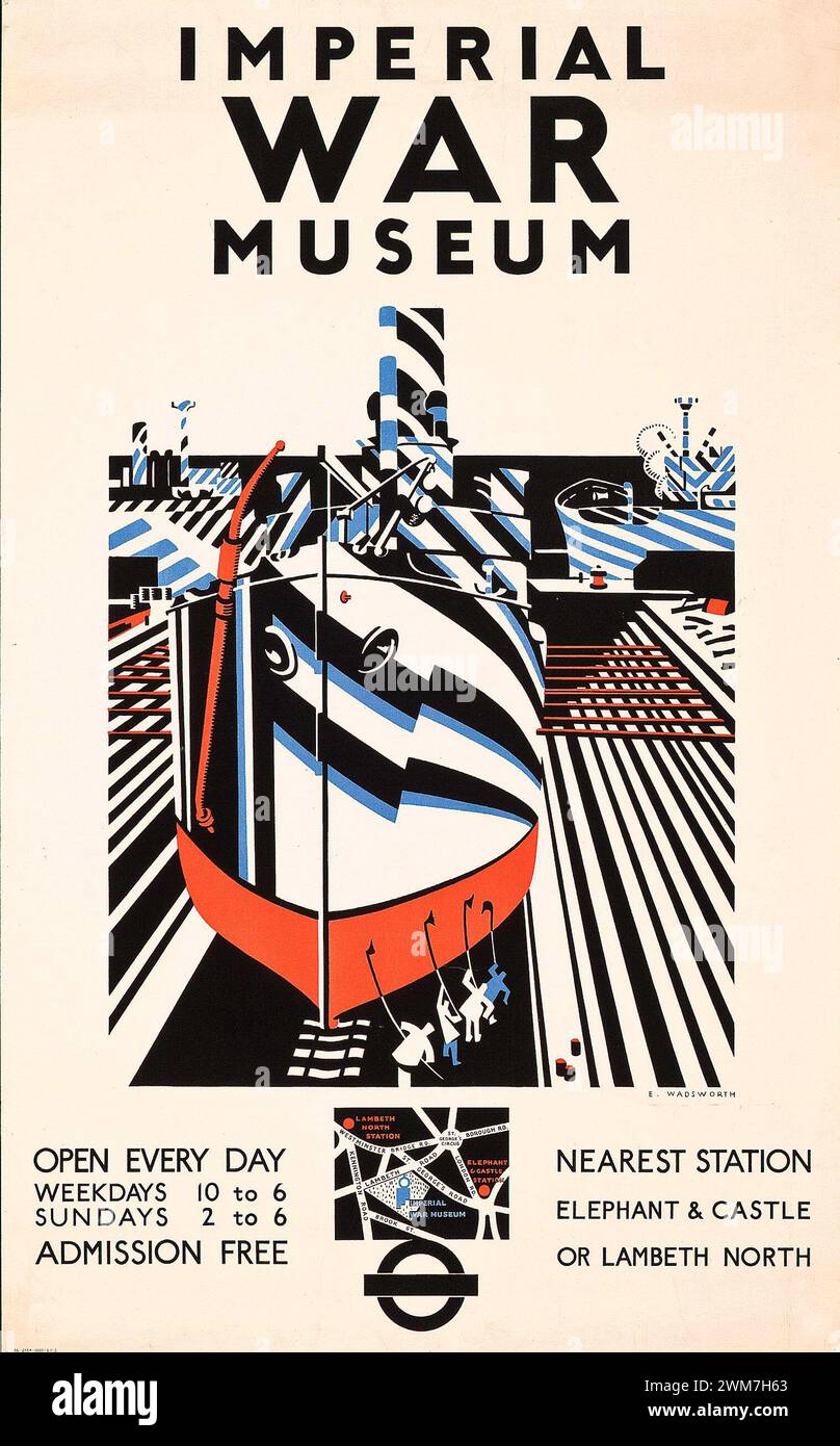 Vintage London Poster, For the "Imperial War Museum" . be E.Wadsworth ...