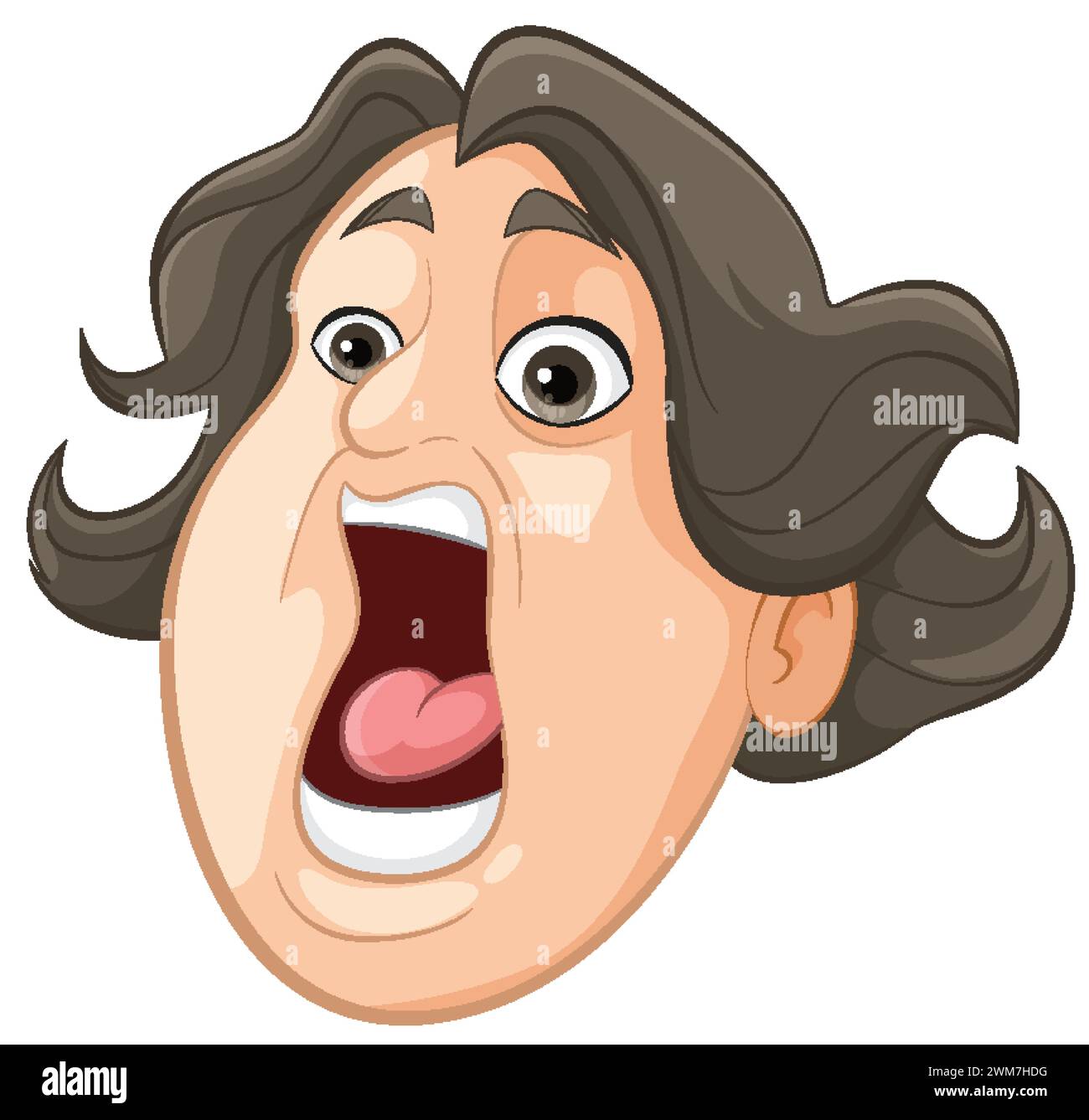 Cartoon illustration of a woman yelling loudly Stock Vector Image & Art ...
