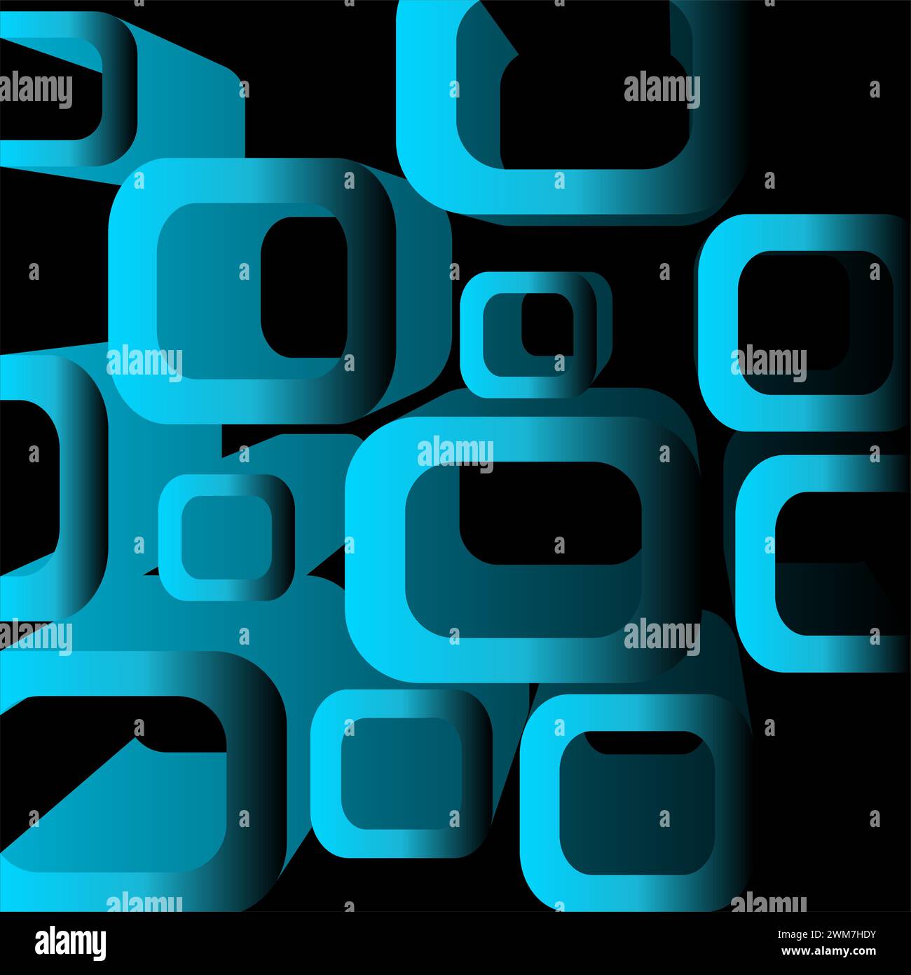 Abstract blue background with 3D squares background. Geometric shape overlap layers. Modern ...