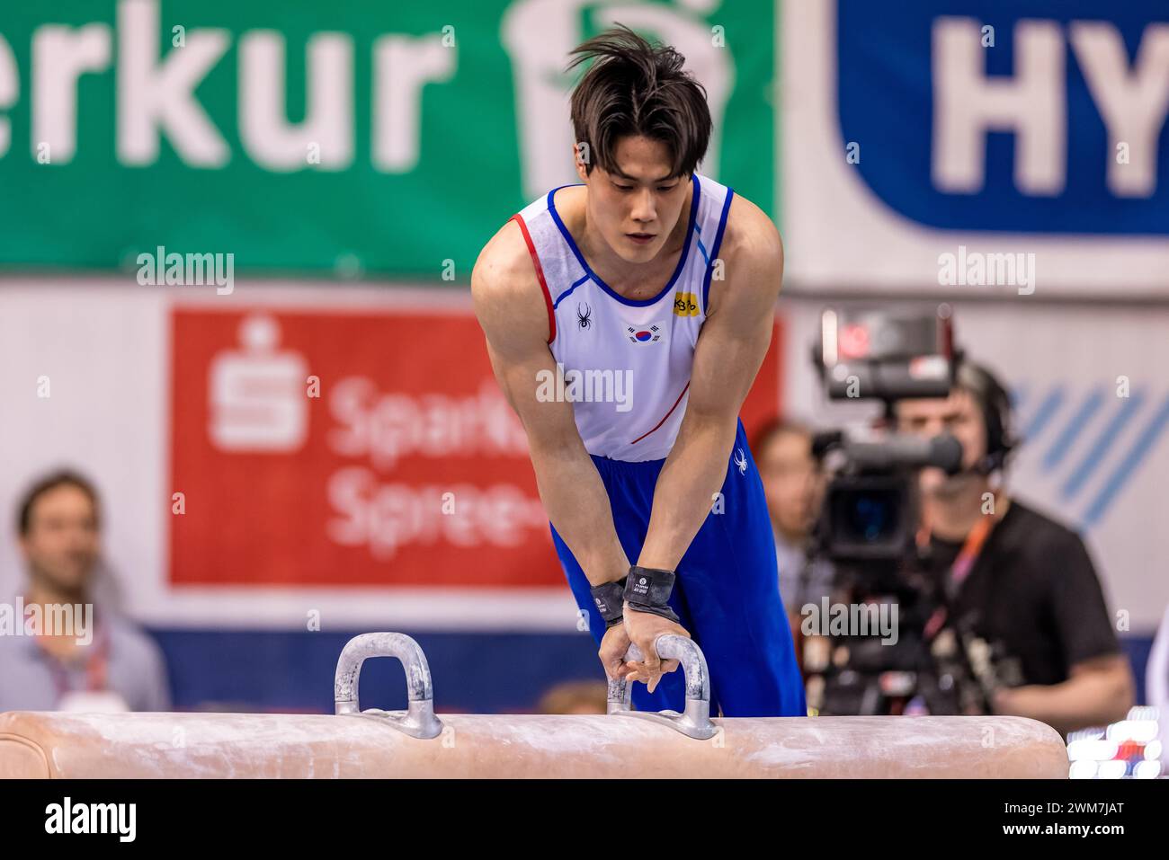 Cottbus, Germany. 24th Feb, 2024. Gymnastics: World Cup, men: floor ...