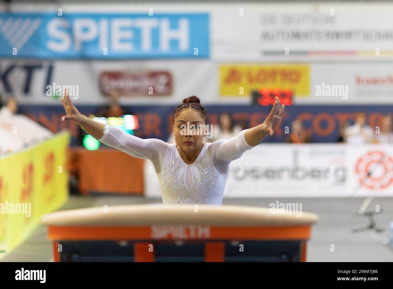 Cottbus, Germany. 24th Feb, 2024. Gymnastics: World Cup, women: Vault ...