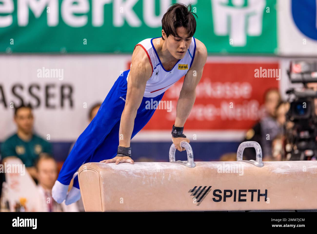 Cottbus, Germany. 24th Feb, 2024. Gymnastics: World Cup, men: floor ...