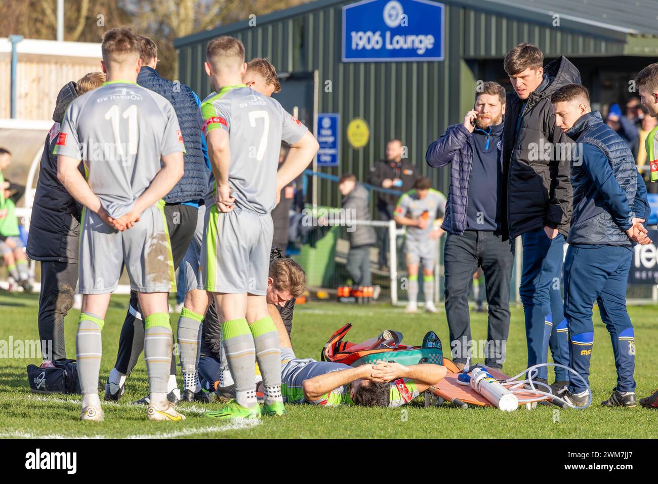 Warrington, Cheshire, UK. 24th Feb, 2024. UK - During a football in the ...