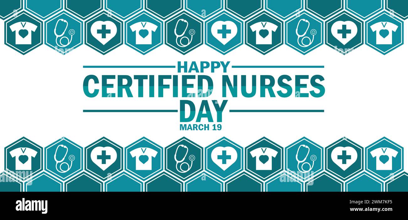 Happy Certified Nurses Day Wallpaper With Shapes And Typography Happy