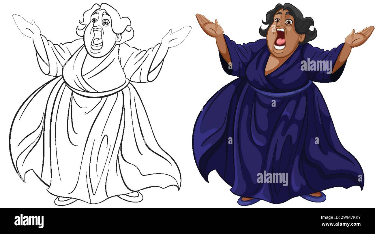 Illustration of a passionate opera singer singing Stock Vector Image ...