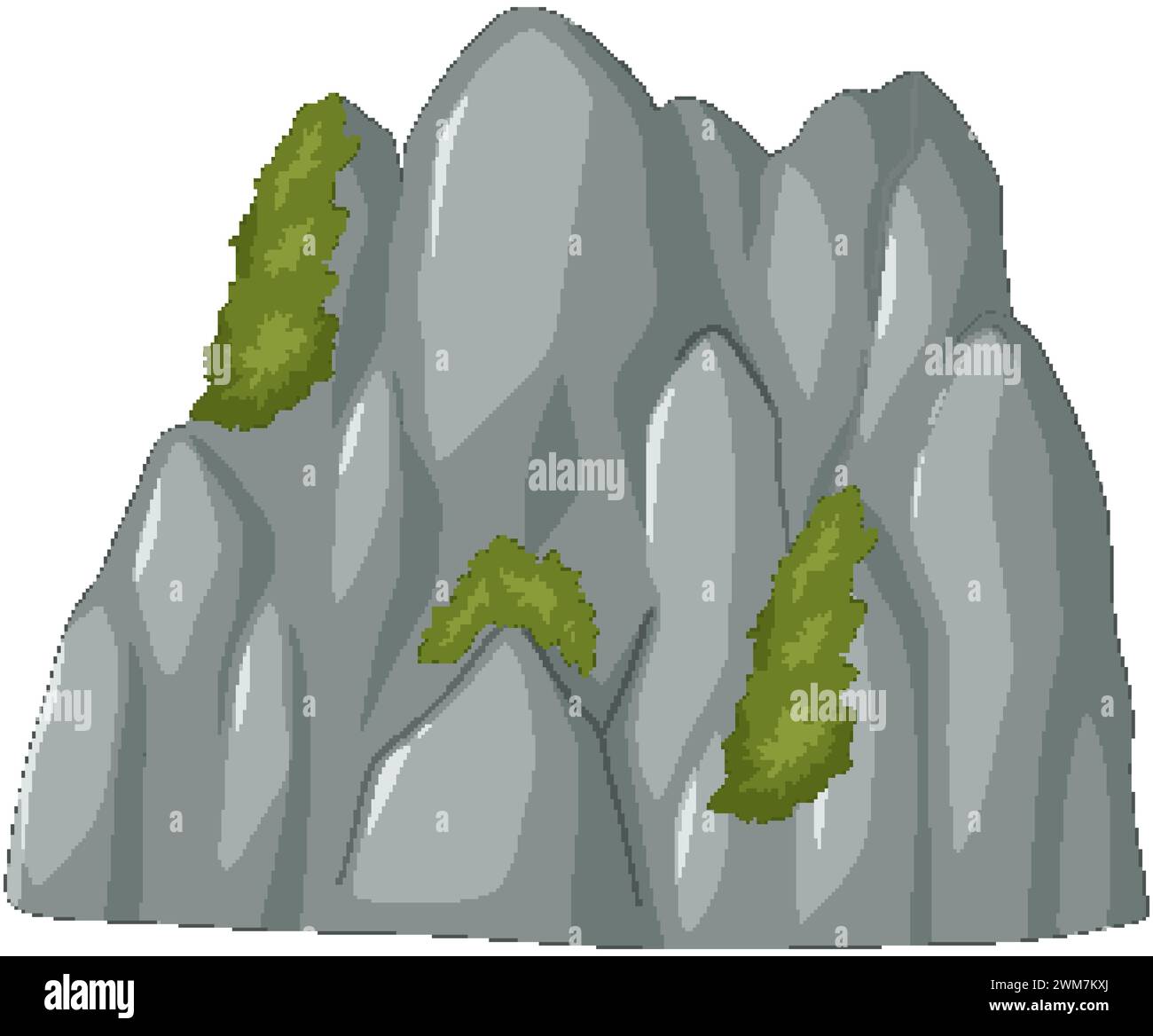 Vector illustration of a rocky cliff with moss Stock Vector Image & Art ...