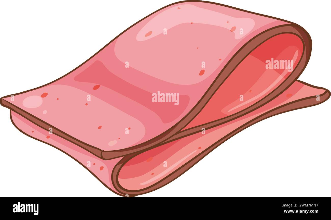 Cartoon vector of a folded ham slice Stock Vector Image & Art - Alamy